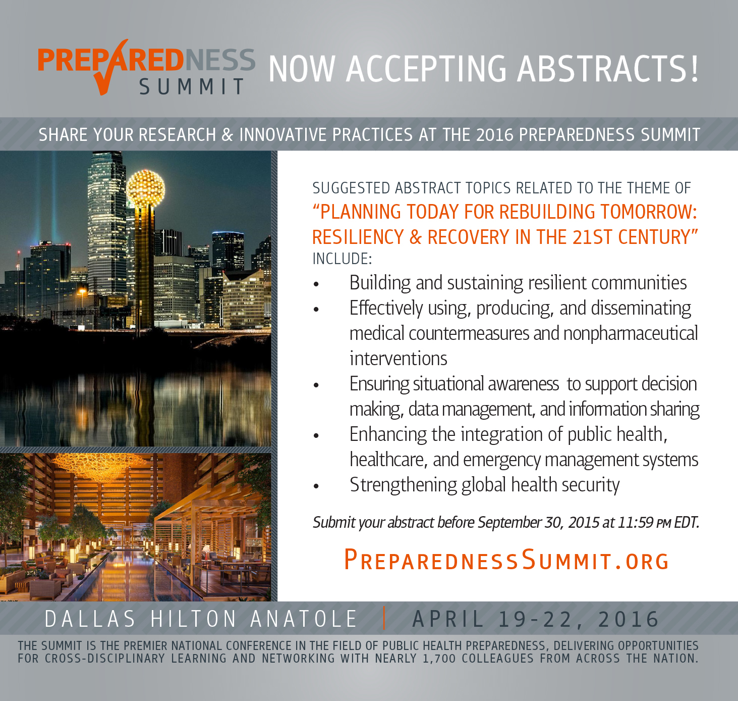 Submit an Abstract for the 2016 Preparedness Summit - NACCHO